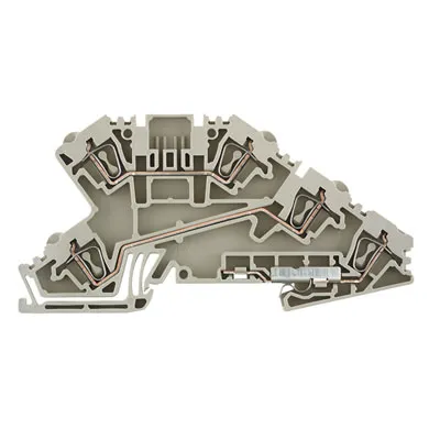 ZDL 2.5/L/L/PE Clema 2-Pisos + PE 2.5mm² 26-12AWG 20A 500VCA Beige - La ...